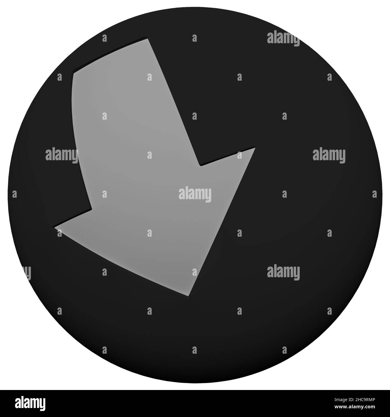 Sphere with arrow - download button 3d isolated - 3d rendering Stock ...