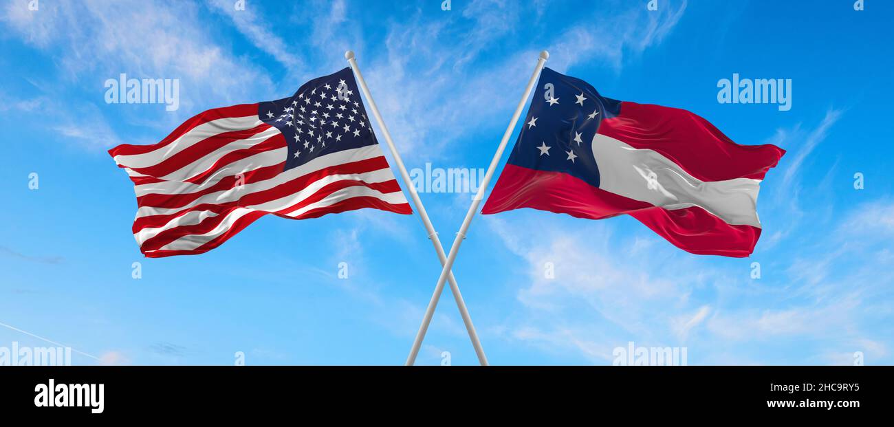 flags of USA and the Confederate States of America March 1861 - May ...