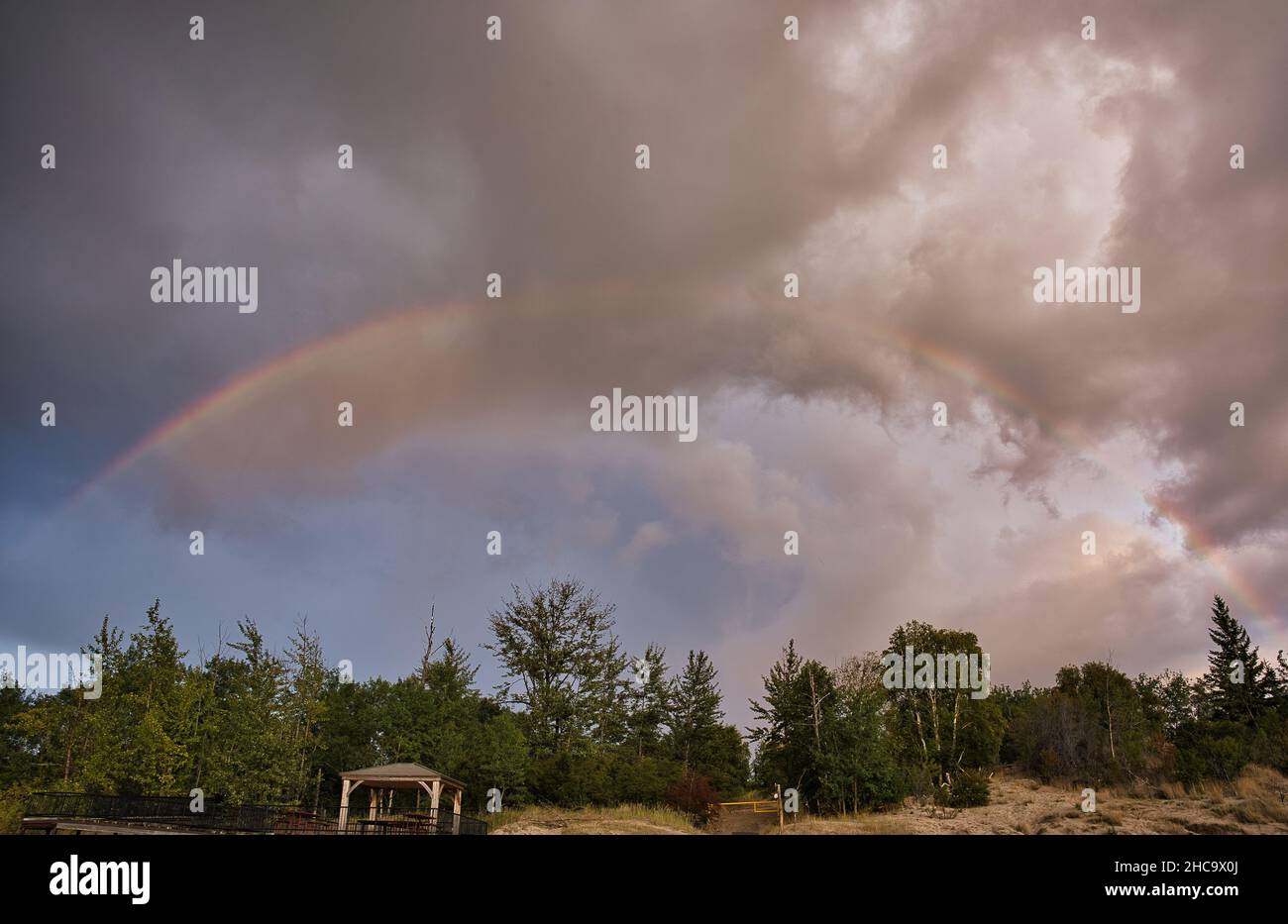 Rainbow over the forest hi-res stock photography and images - Alamy