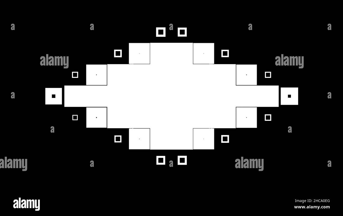 Pixel Animation On Black and White Background. Pixelated digital screen ...