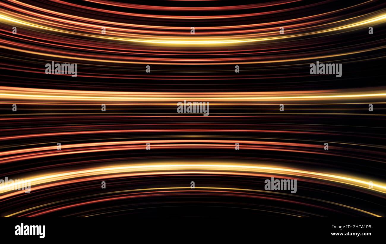 Orange and golden parallel round lines moving endlessly,seamless loop ...
