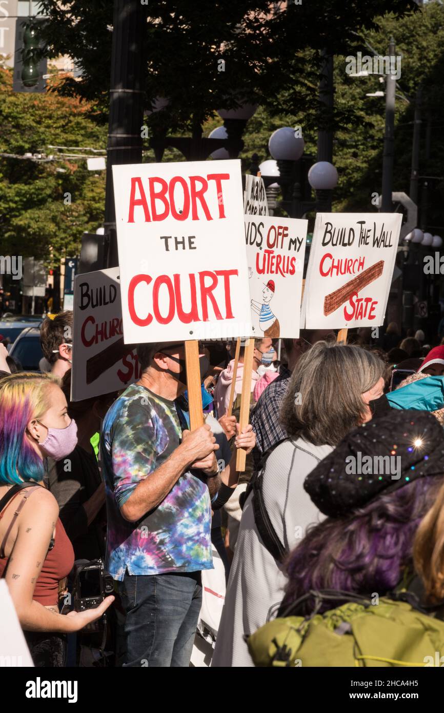 Seattle, USA, 2nd Oct, 2021. Westlake park nationwide Rally For ...