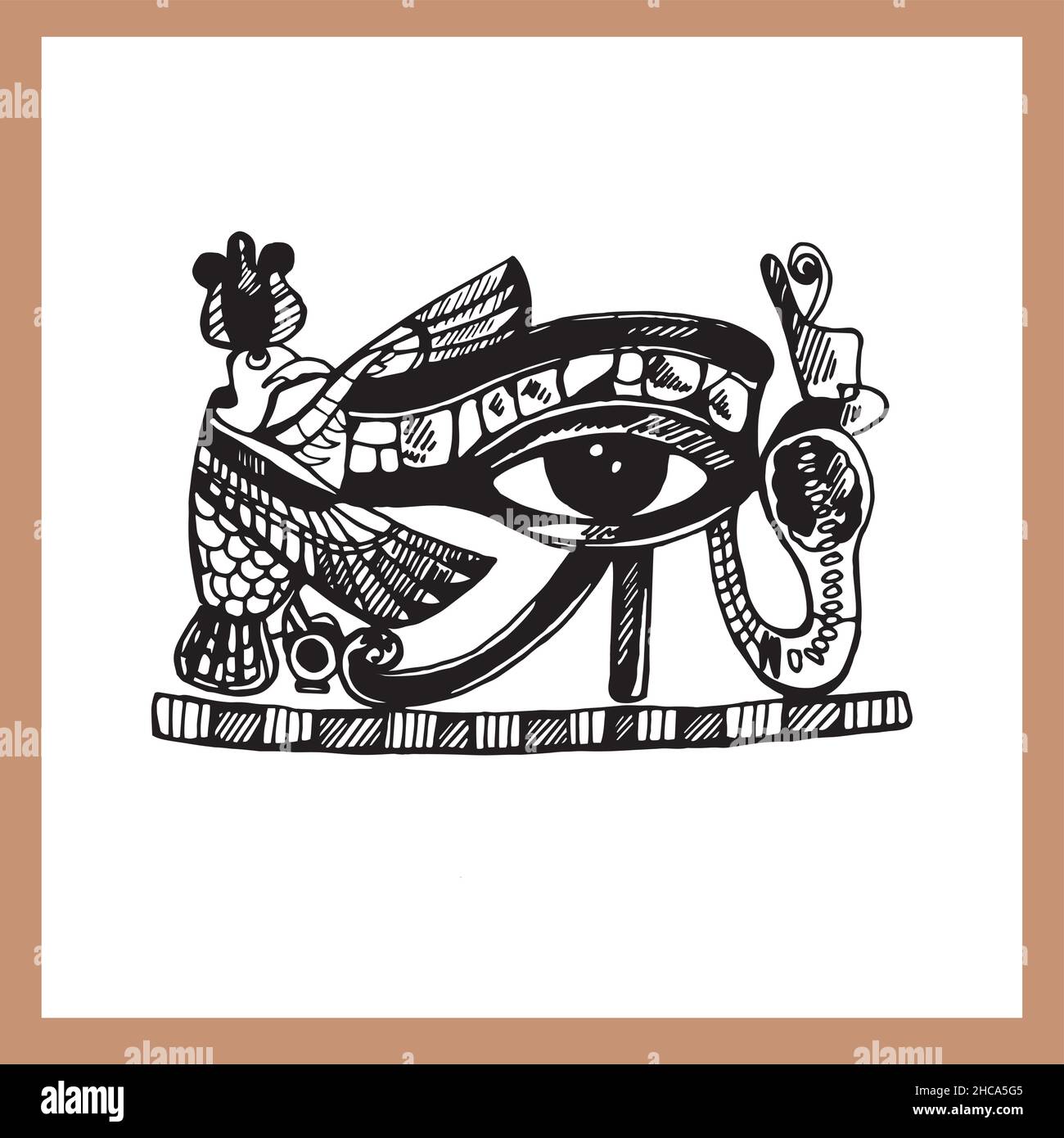 Hand drawn sketch style Egyptian hieroglyph isolated on white ...