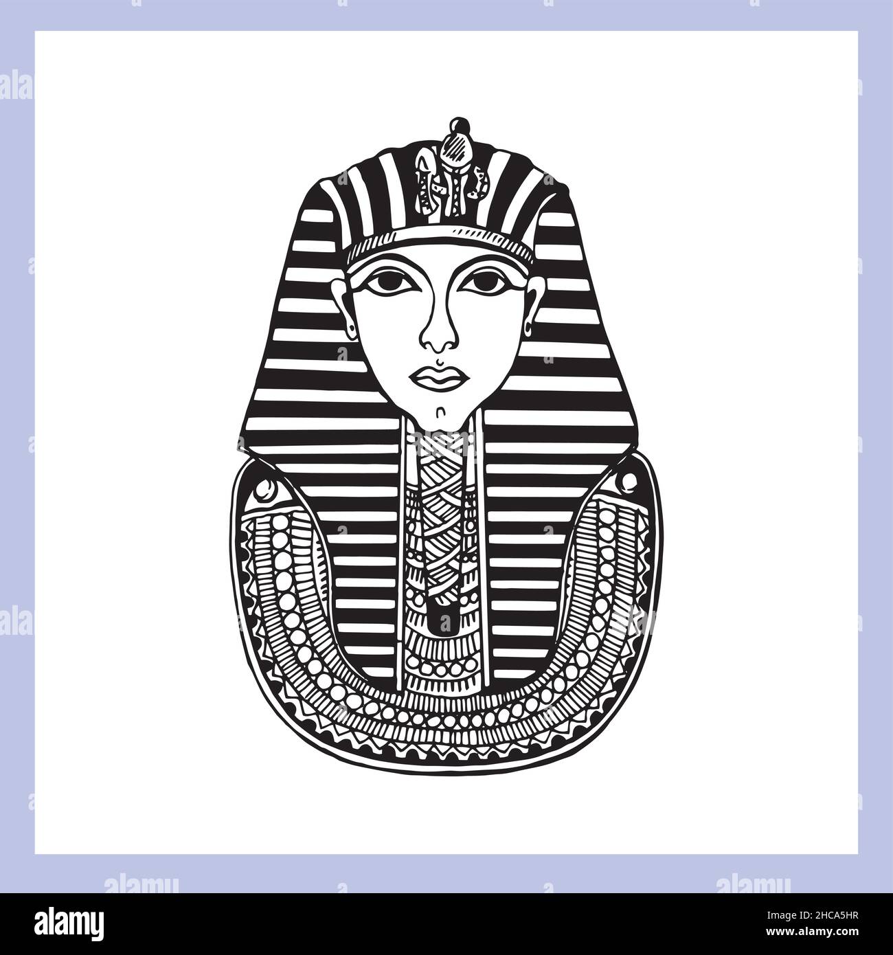 Hand drawn sketch style portraits of Egyptian pharaohs isolated on ...
