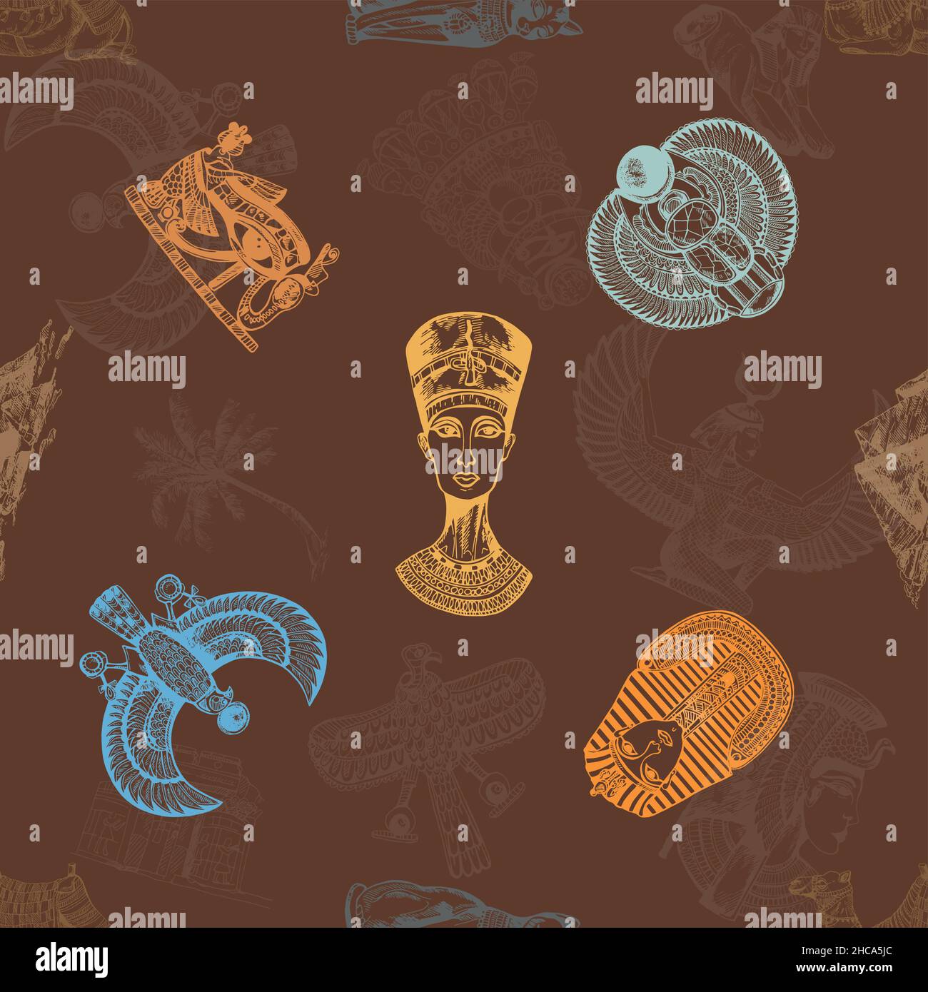 Egyptian fabric pattern Stock Vector Images - Alamy