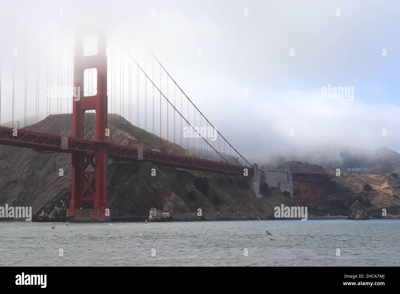 Golden gate bridge in misty weather hi-res stock photography and images ...