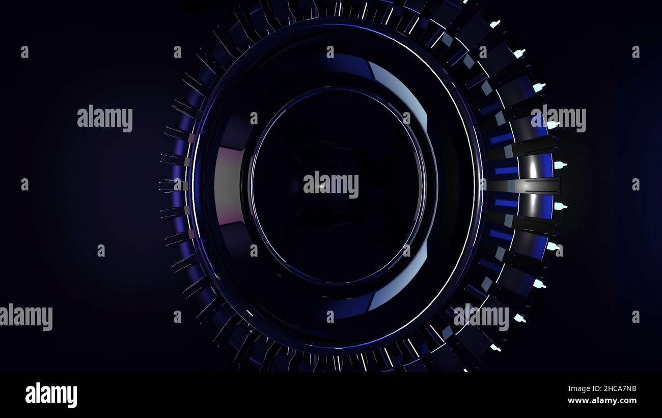 Abstract circular background loop of steel and light for motion graphic ...