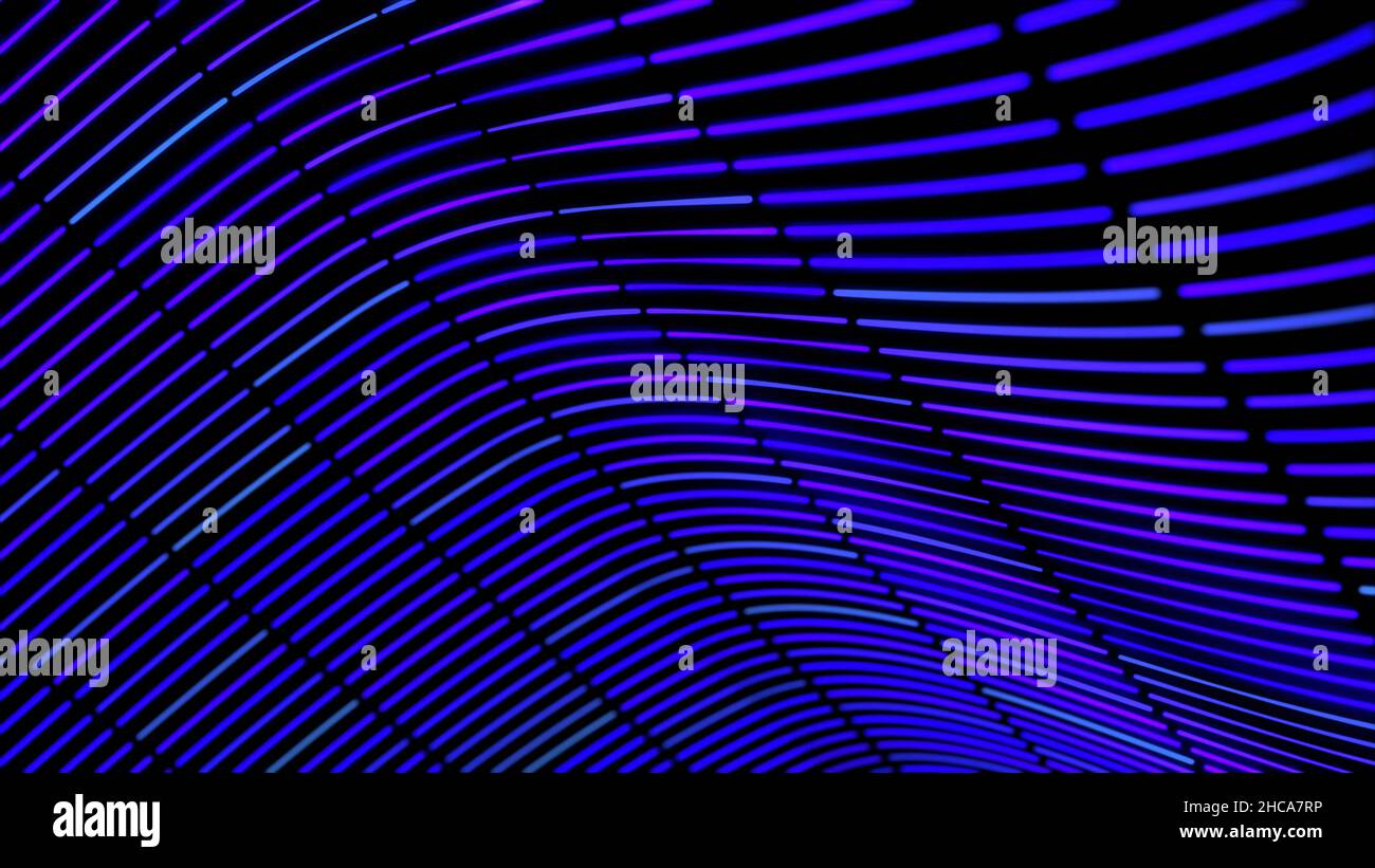 Futuristic technological concept, abstract wavy net of horizontal blue ...
