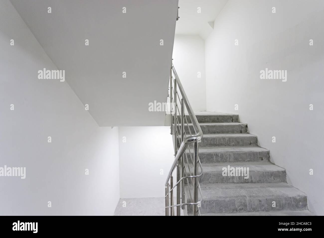 Empty stairs. Precast concrete staircase. Flight of stairs Stock Photo ...