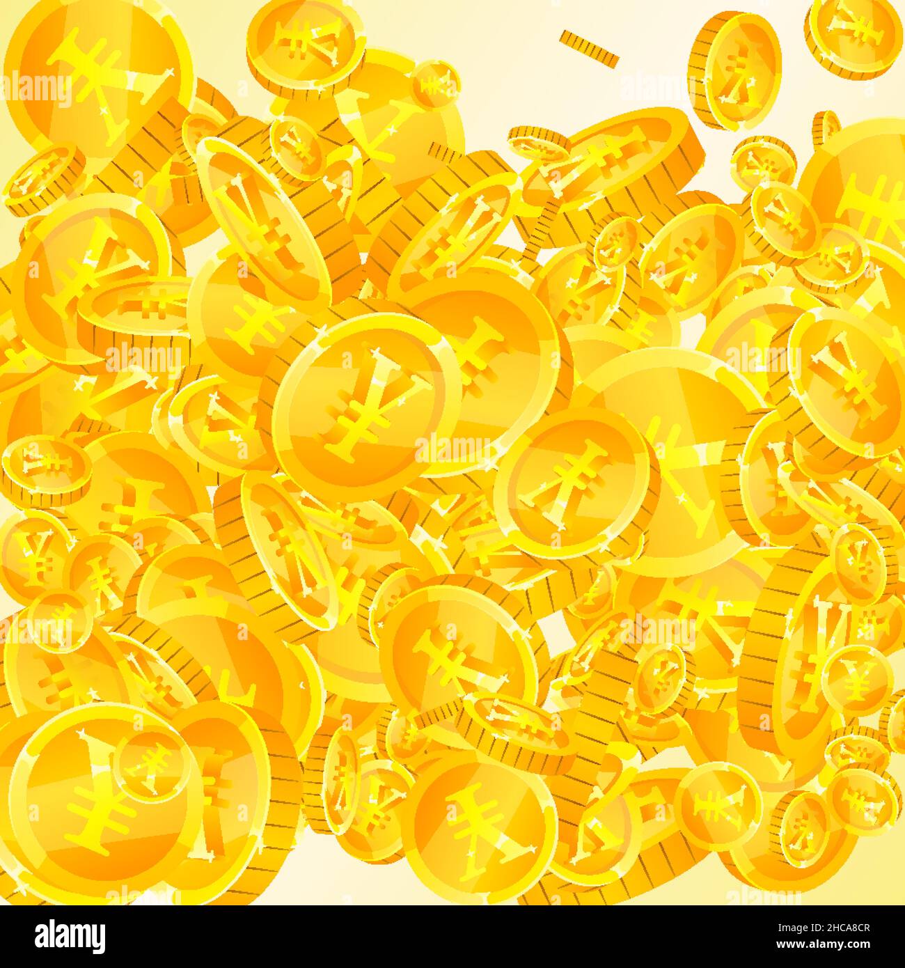 Chinese yuan coins falling. Energetic scattered CNY coins. China money ...
