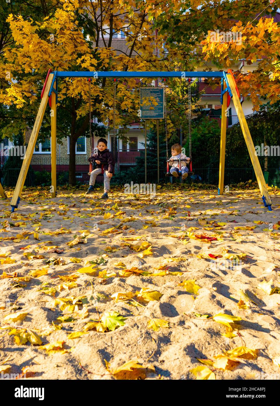 Autumn season playground background hi-res stock photography and images ...