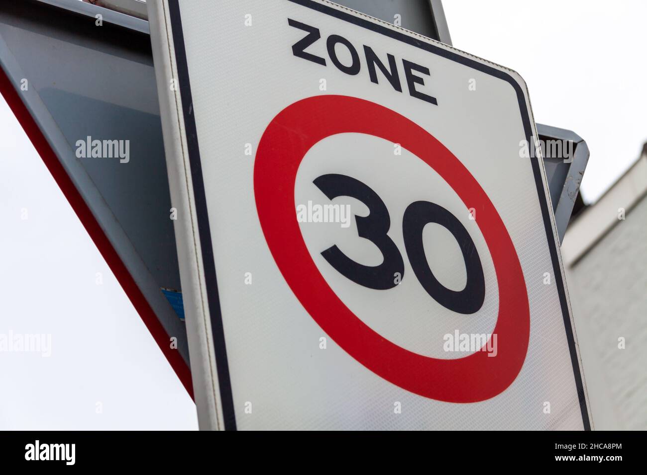 German road sign - start of a 30 km/h zone Stock Photo - Alamy