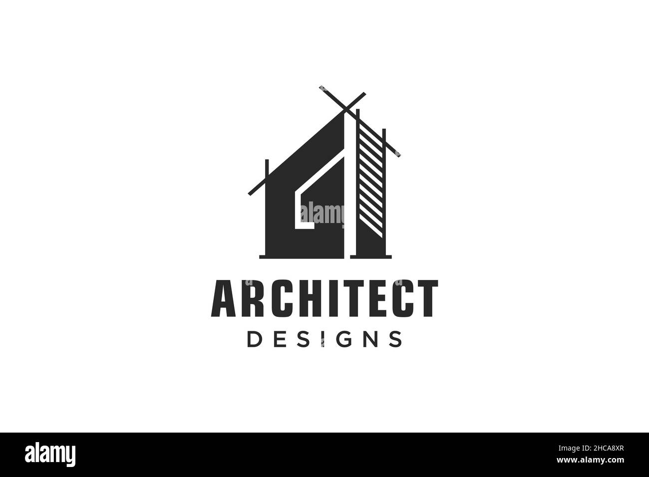 Letter G Simple modern building architecture logo design with line art ...