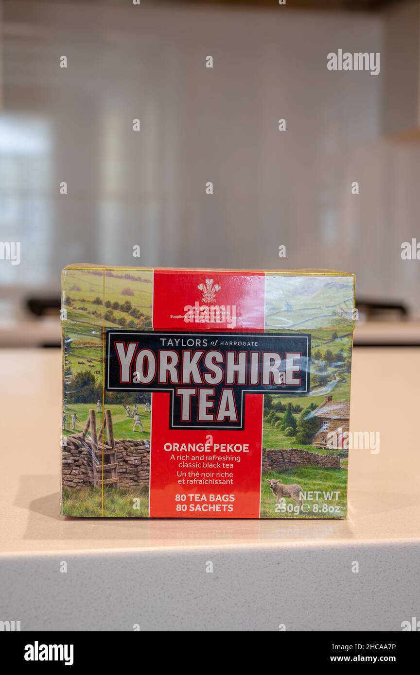 Calgary, Alberta - December 26, 2021: Yorkshire Tea box in modern ...