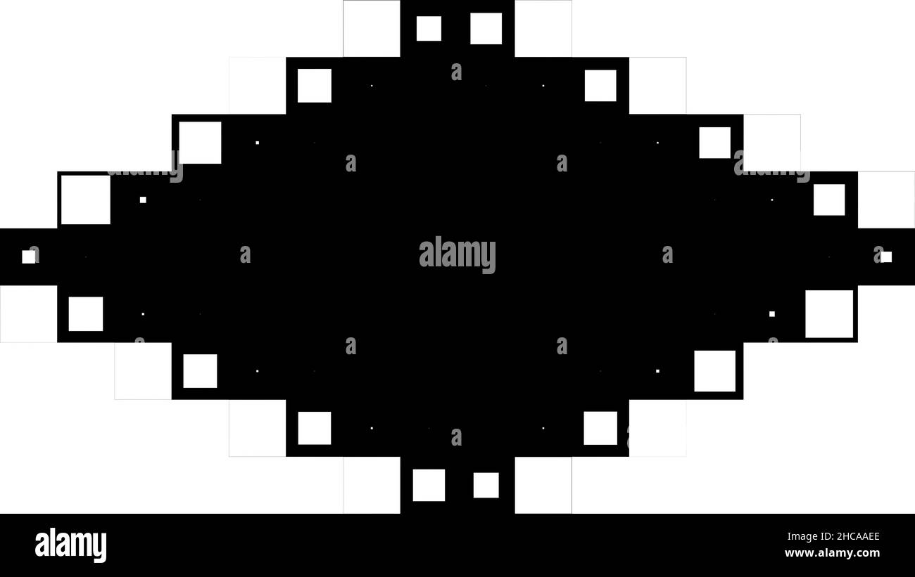 Pixel Animation On Black and White Background. Pixelated digital screen ...