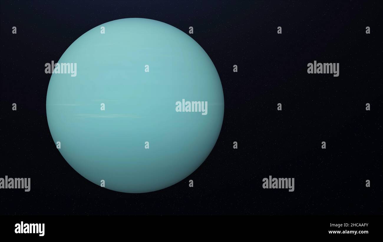 Neptune, planet of the solar system, rotating among endless stars ...