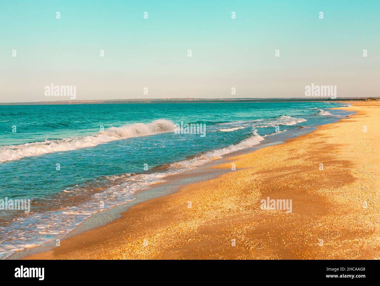 East Coast Waves . Coastal scenery in the evening . Seashell beach ...