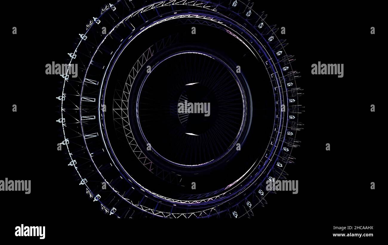 Abstract circular background loop of steel and light for motion graphic ...