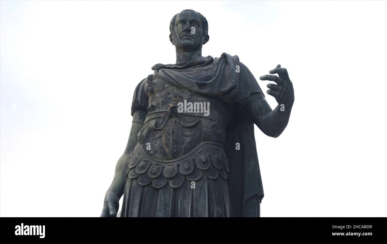 Antique monument in Europe. Antique sculpture in one of the Europe city ...