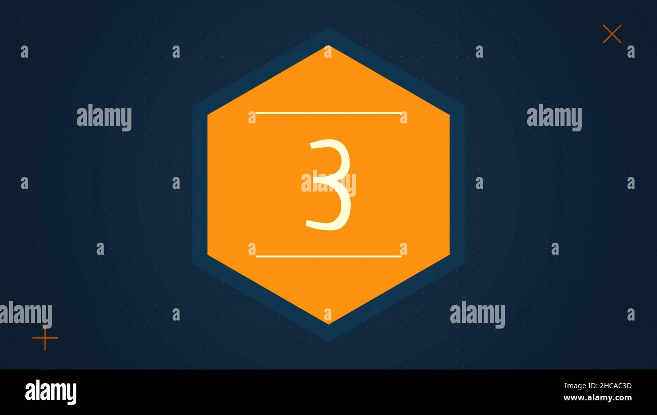 Countdown leader graphic with amazing white graphic hexagons 25 to 0 ...