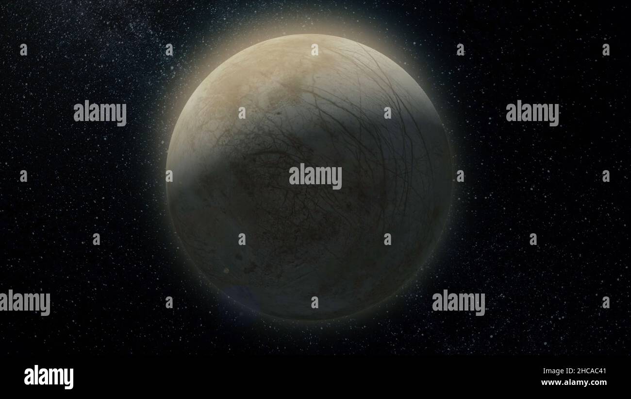 Planet or satellite in space. Unexplored planets of faraway space. Deep ...