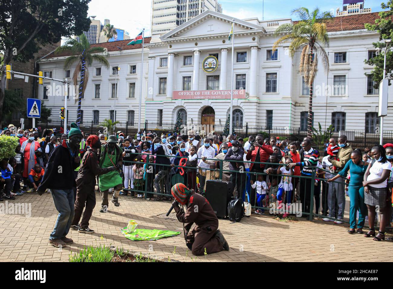 Nairobi, Kenya. 25th Dec, 2021. A group of Kenyan youth street ...
