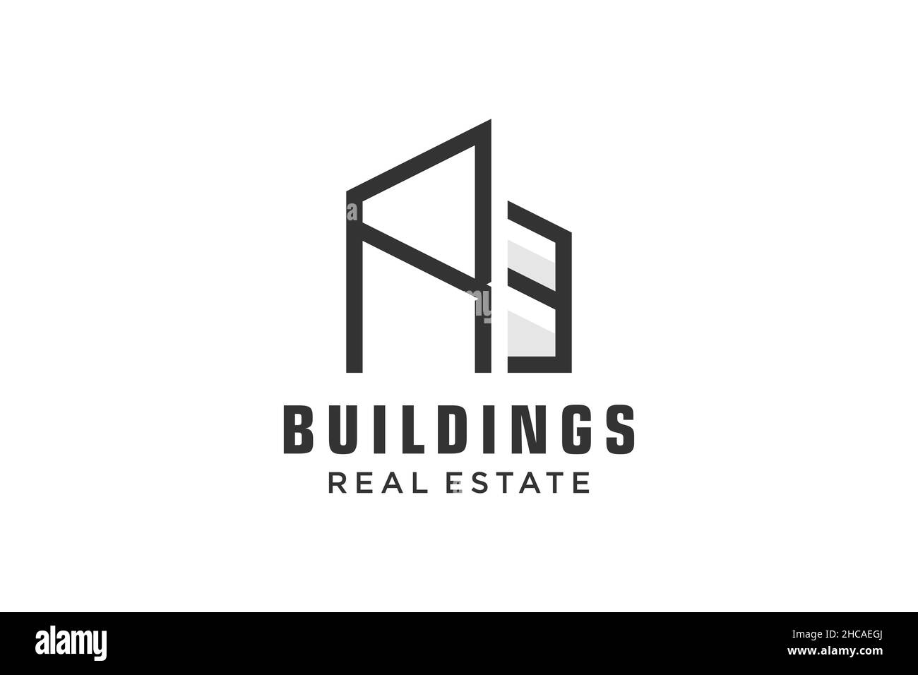 Letter R Simple modern building architecture logo design with line art ...