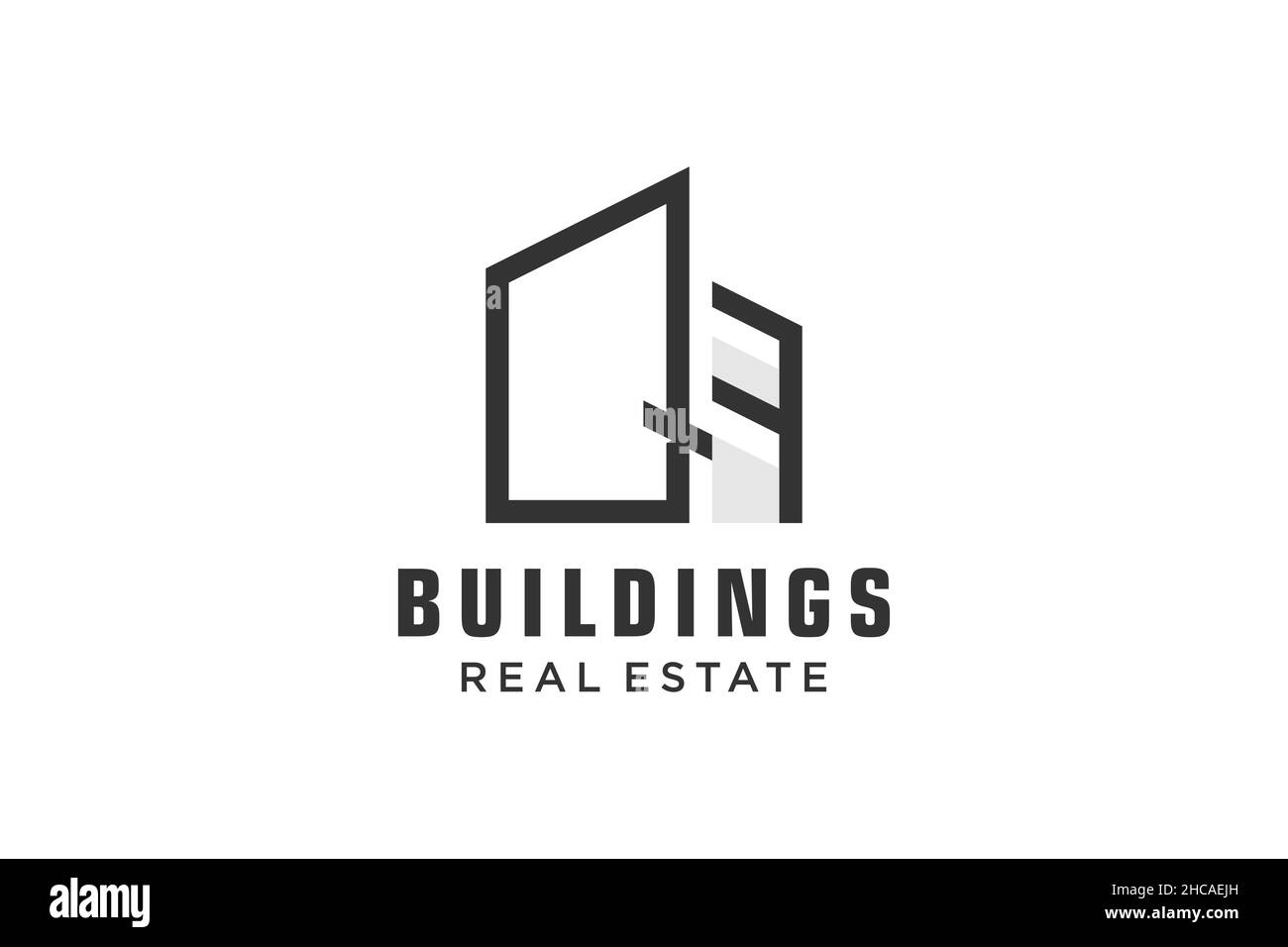 Letter Q Simple modern building architecture logo design with line art ...