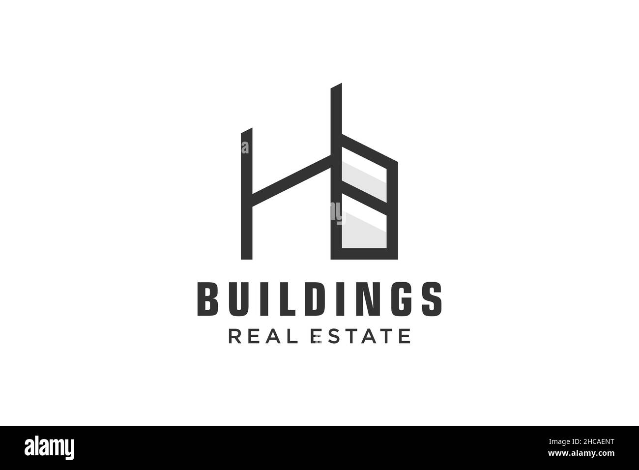 Letter H Simple modern building architecture logo design with line art ...