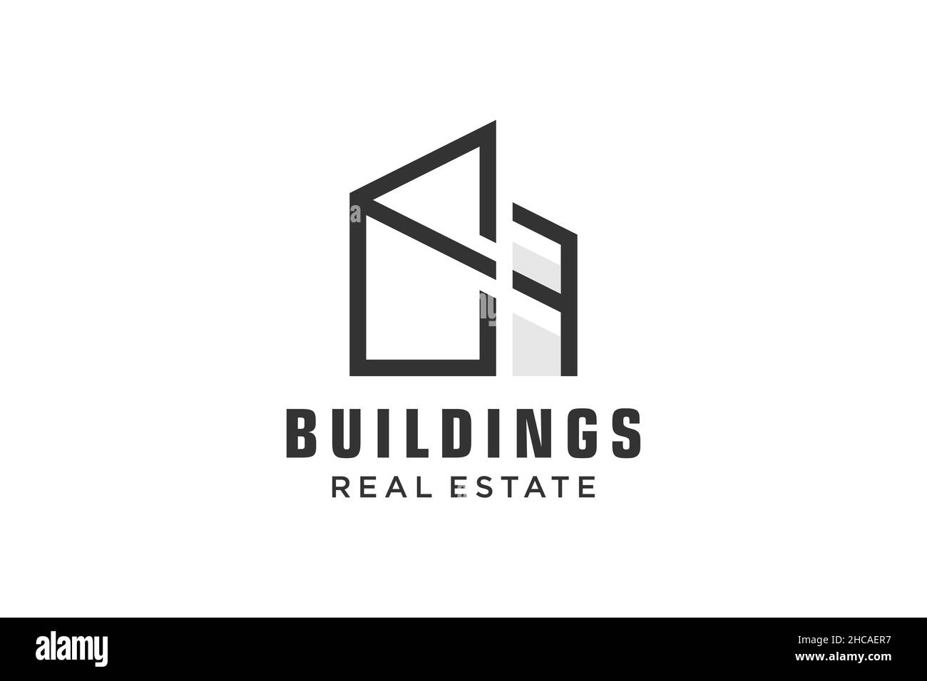 Letter E Simple modern building architecture logo design with line art ...