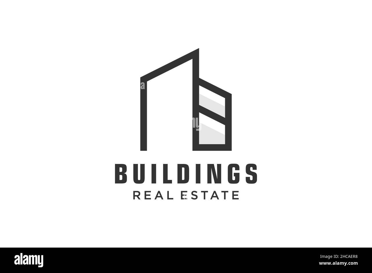 Letter N Simple modern building architecture logo design with line art ...