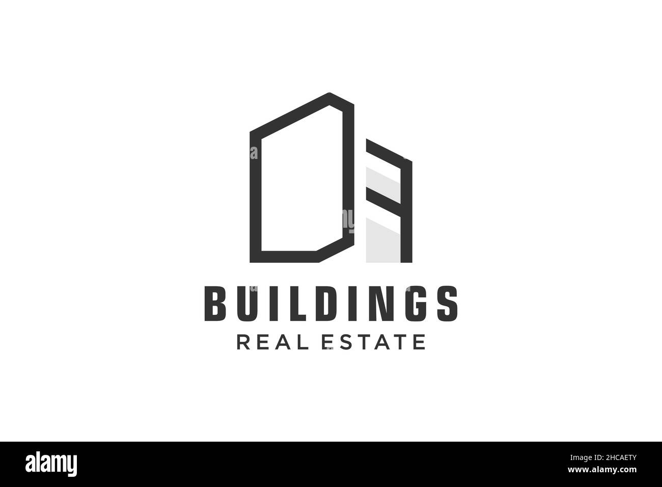 Letter D Simple modern building architecture logo design with line art ...