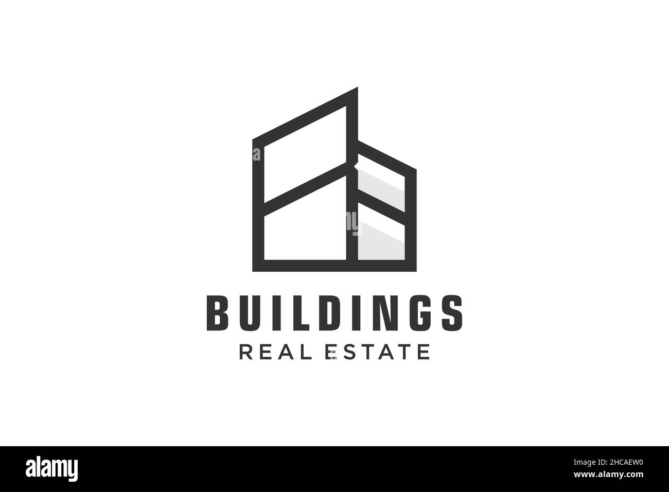Letter B Simple modern building architecture logo design with line art ...