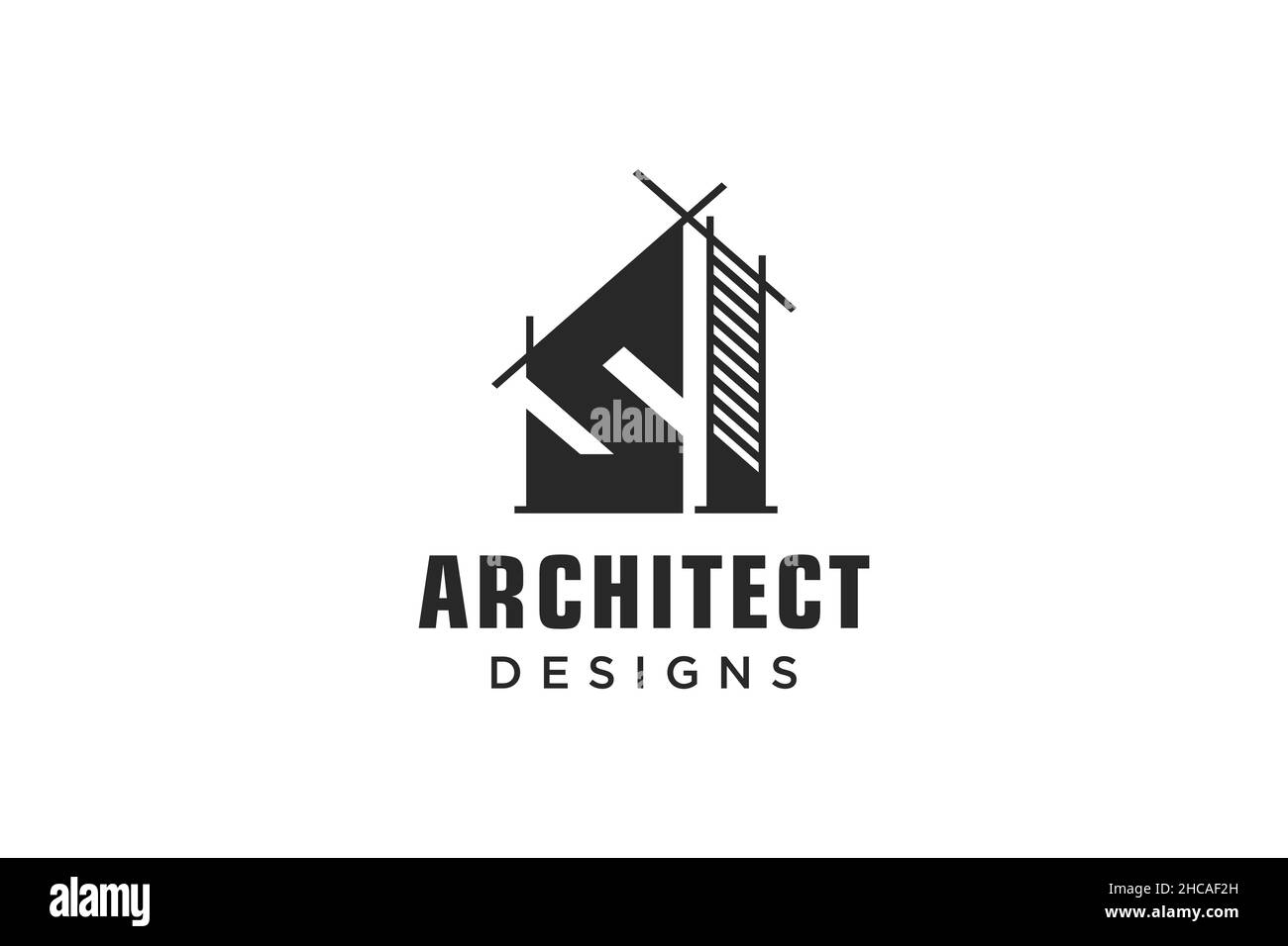 Letter S Simple modern building architecture logo design with line art ...