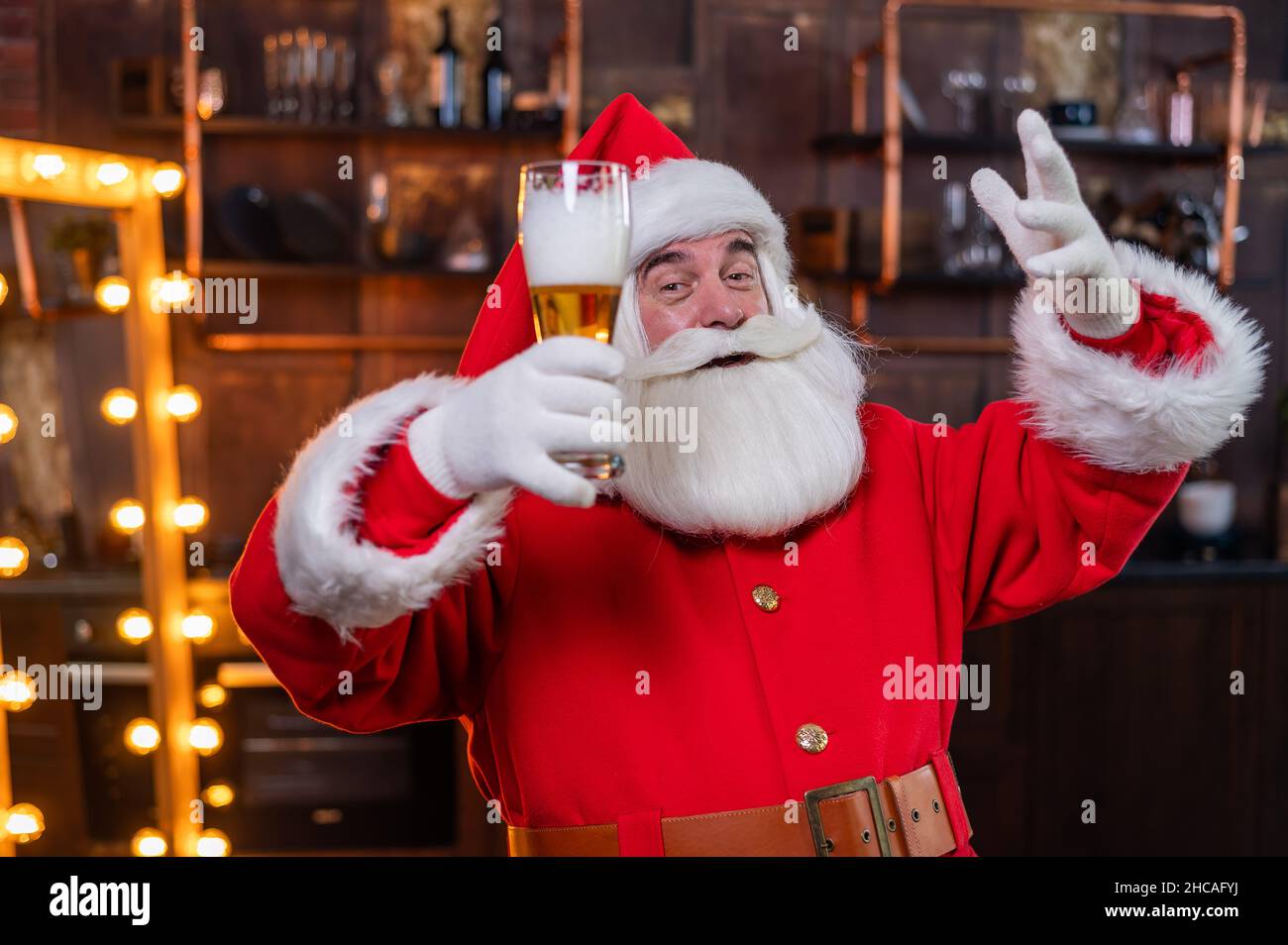 Santa claus drinking beer hi-res stock photography and images - Alamy