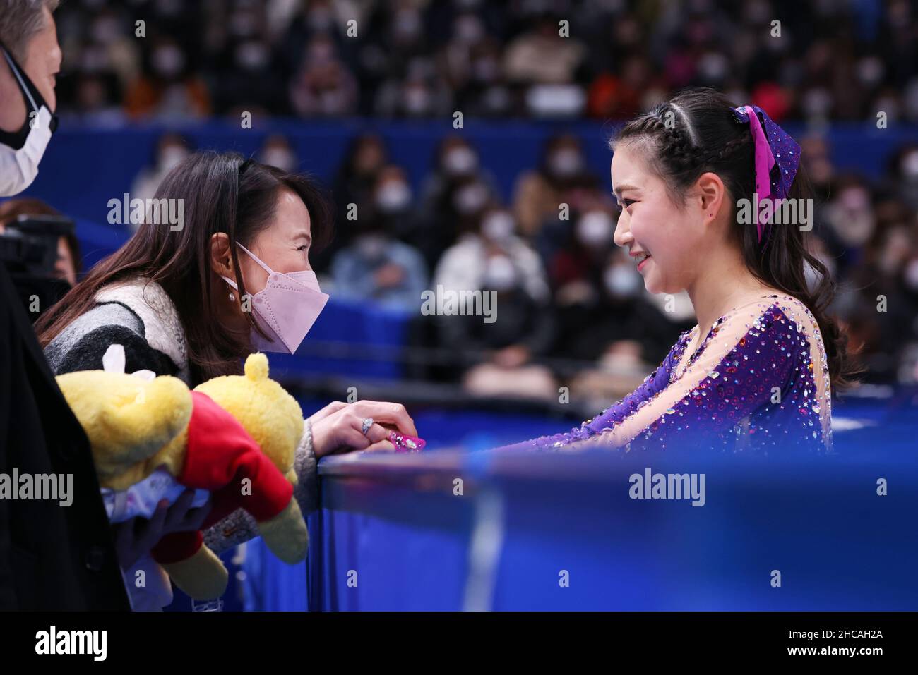 Saitama, Japan. 25th Dec, 2021. (L to R) Mie Hamada coach, Mana Kawabe ...