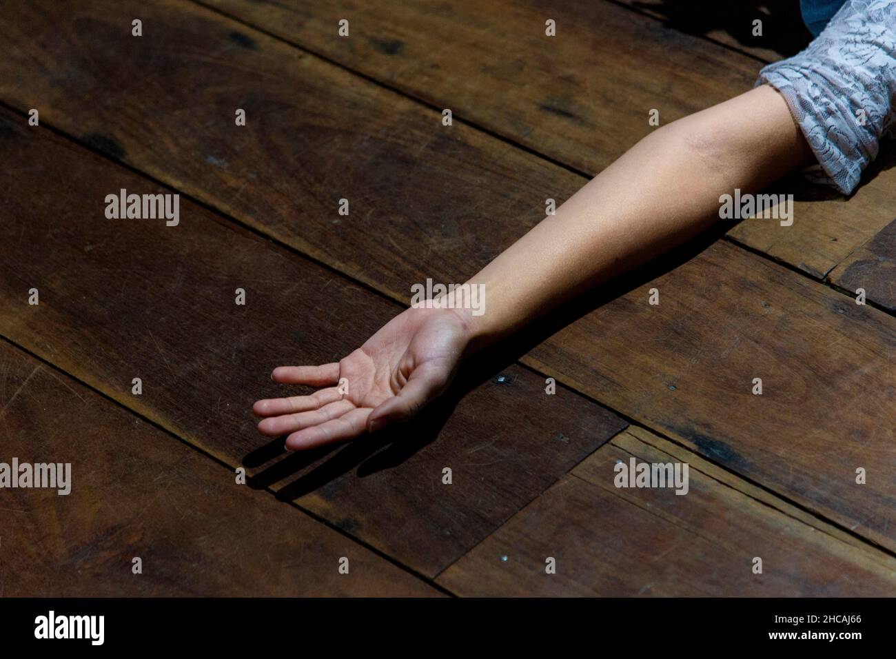 Actor and actress stretching and warming up their vocal chords to go on ...