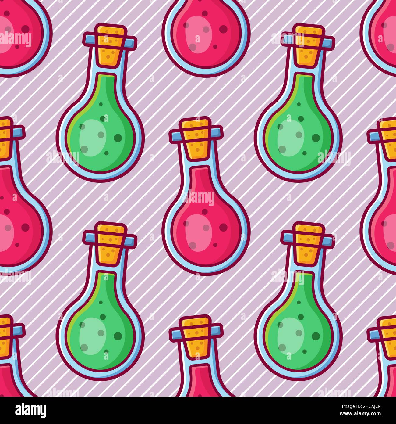 flask glass seamless pattern vector illustration.for science or school ...