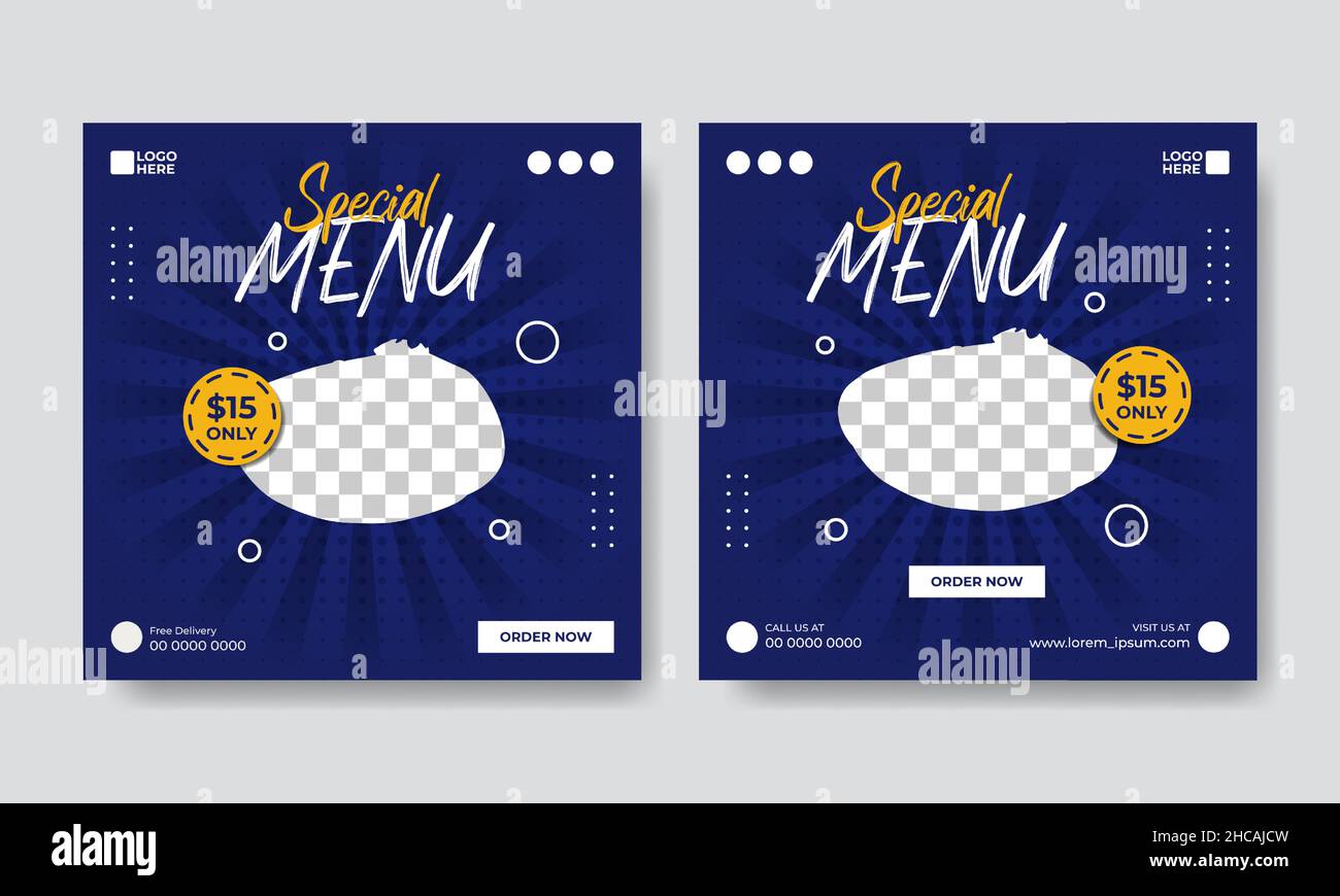 Flyer or social media post template food menu themed Stock Vector Image ...
