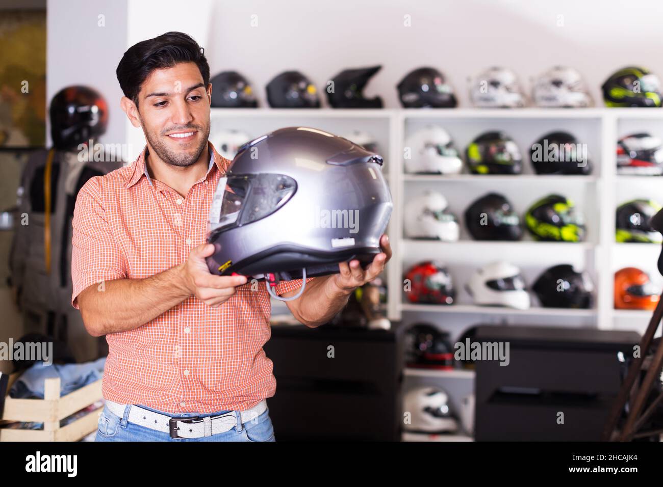 Motorcycle helmet shop hi-res stock photography and images - Alamy