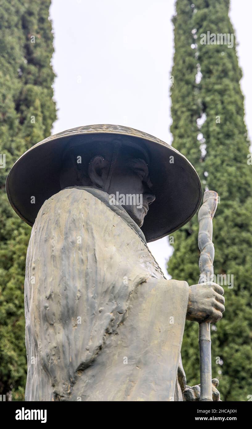Hilo, Hawaii - December 1, 2021: Statue of Shinran Shonin, founder of ...
