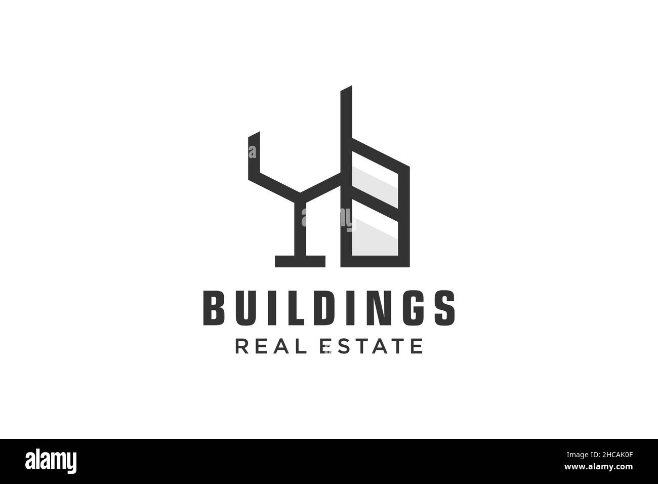Letter Y Simple modern building architecture logo design with line art ...