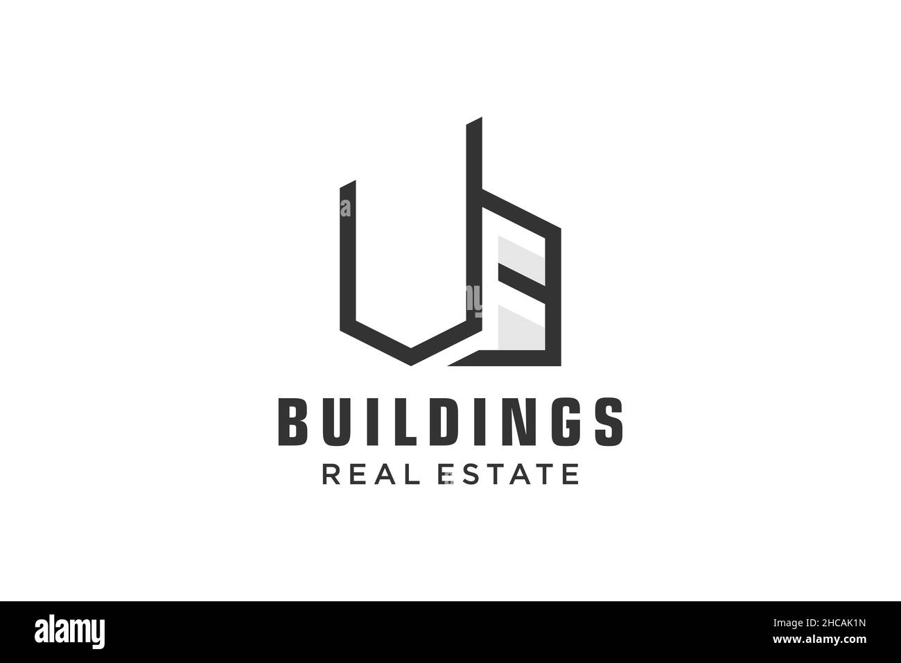 Letter V Simple modern building architecture logo design with line art ...