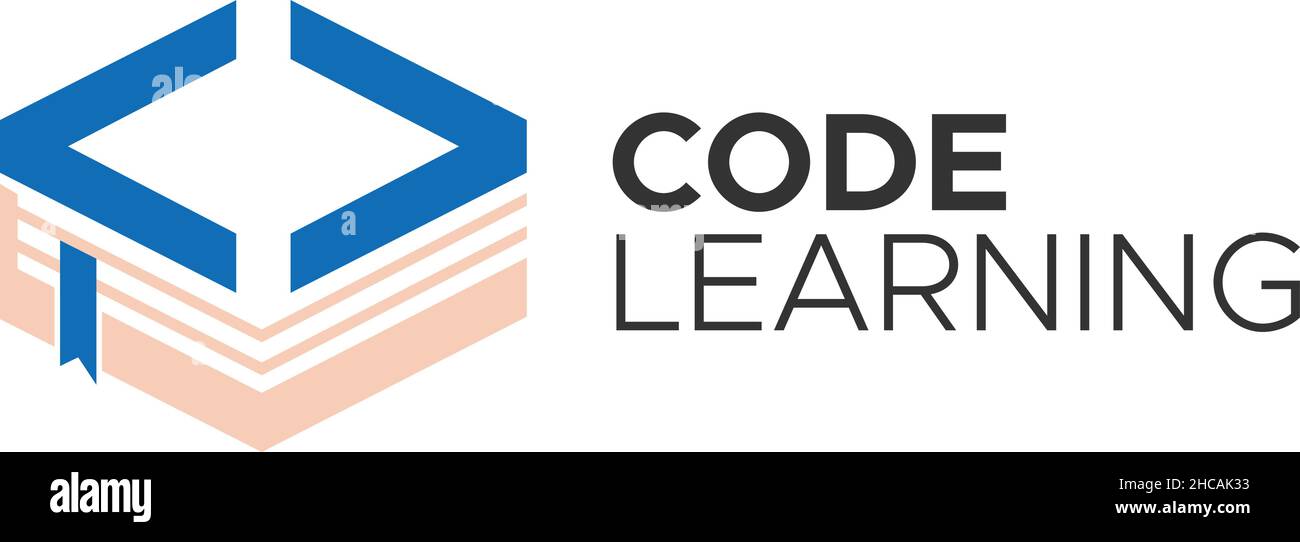Modern colorful CODE LEARNING books logo design Stock Vector Image ...