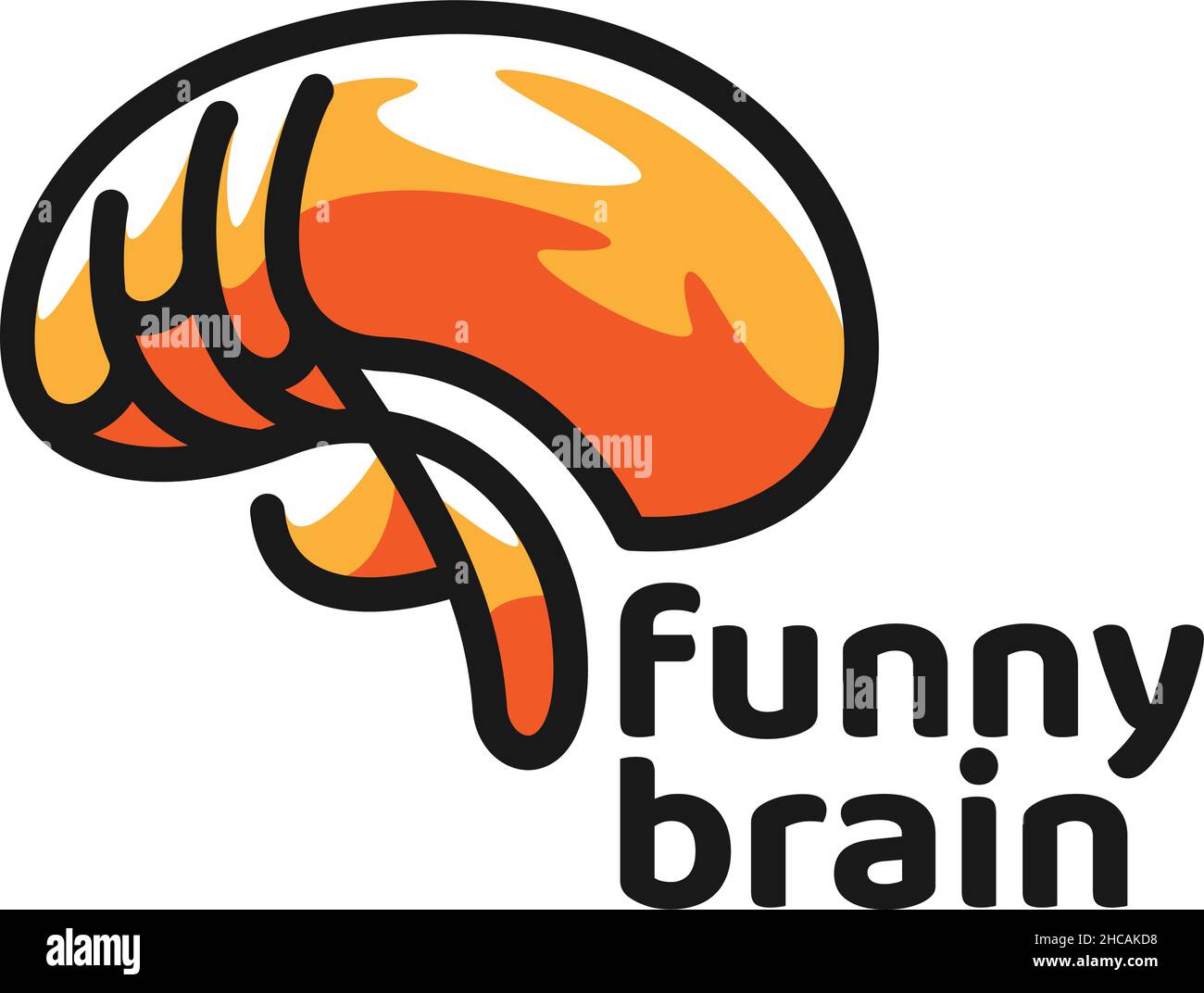 Modern flat colorful FUNNY BRAIN smart logo design Stock Vector Image ...