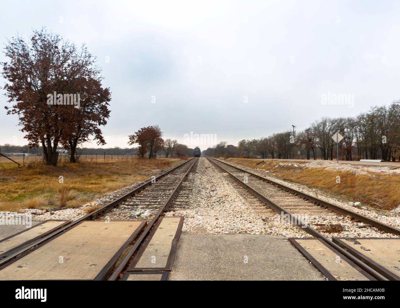 Old Railroad crossing. Somewhere in Texas Stock Photo - Alamy