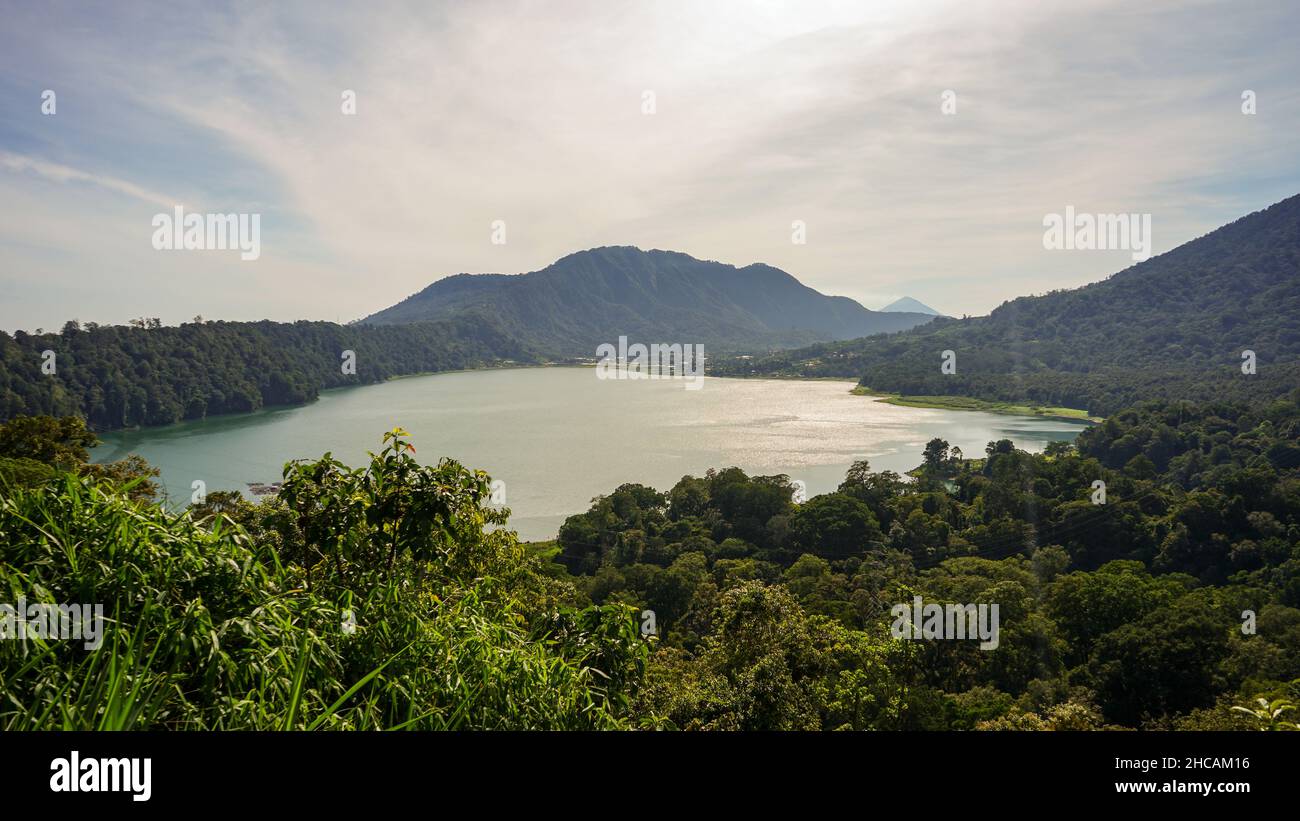 Landscape scenery of lake attractions in Bali Stock Photo - Alamy