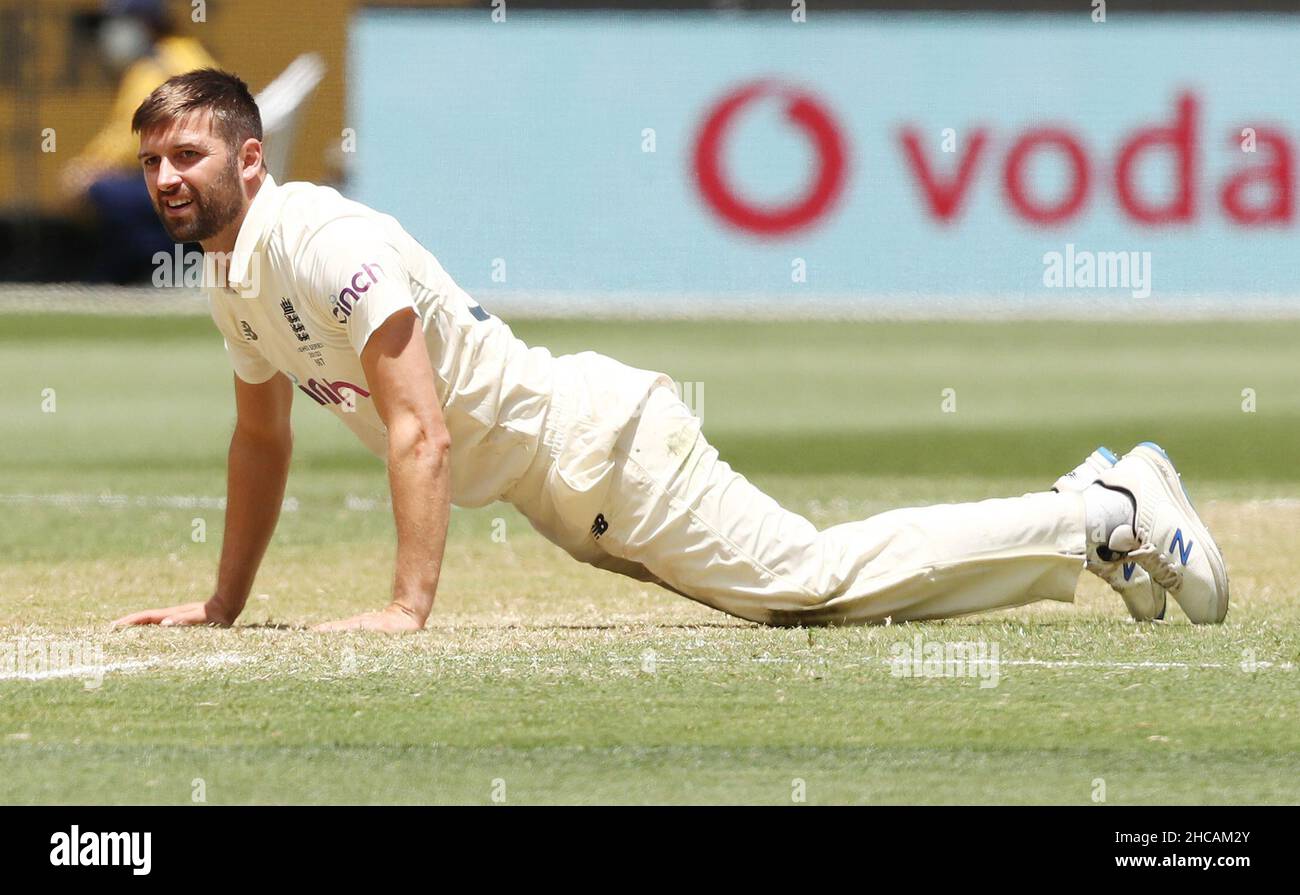 Englands Mark Wood During Day Two Of The Third Ashes Test At The