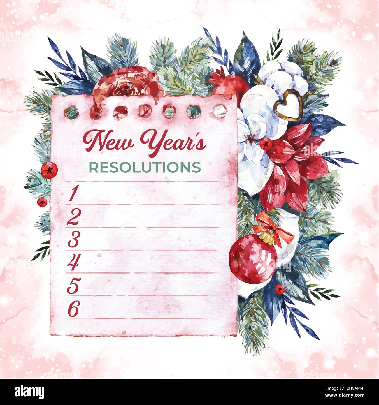 watercolor new year s resolutions abstract design vector illustration ...