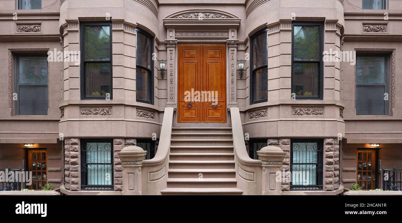 Elegant old brownstone style buildings in New York Stock Photo - Alamy